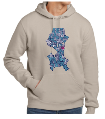 'Map of Seattle' Hoodie – The Bush School Spirit Store